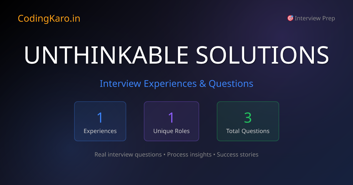 Unthinkable%20solutions Interview Questions & Experiences 2025 | 1+ Real Stories | CodingKaro